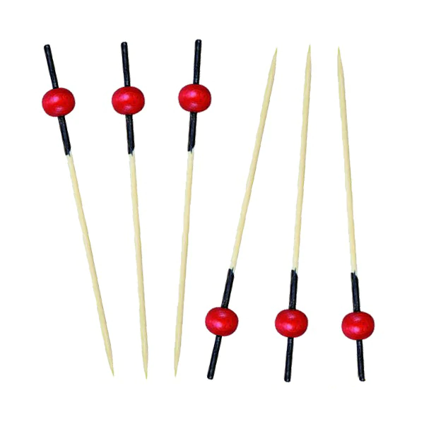 KITA Bamboo Pick With 1 Red Bead - 2.8" – Klover Sales