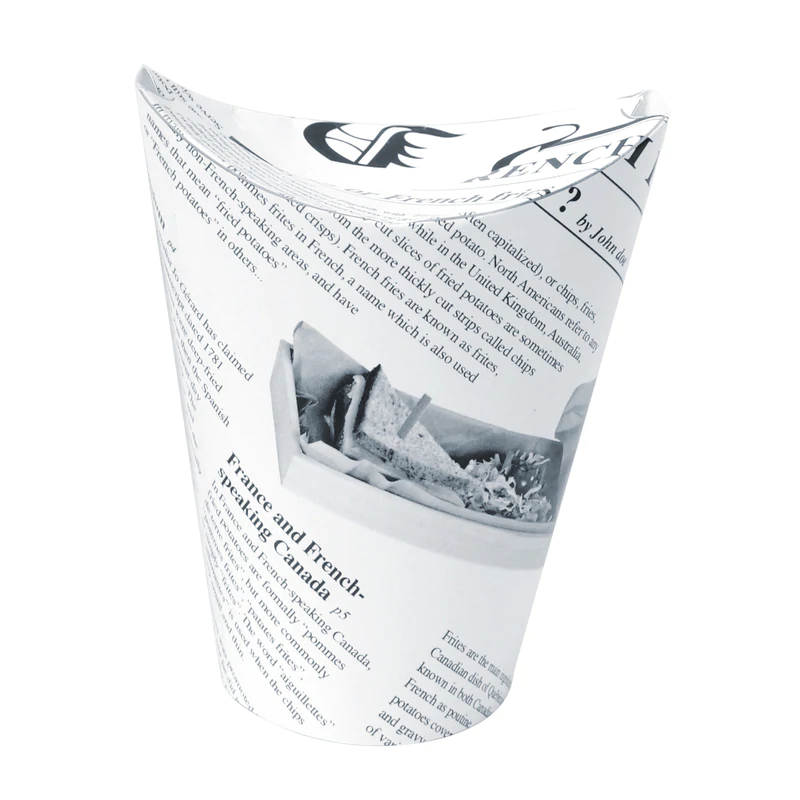 Happy Fries Newsprint Closable Perforated Snack Cup – Klover Sales