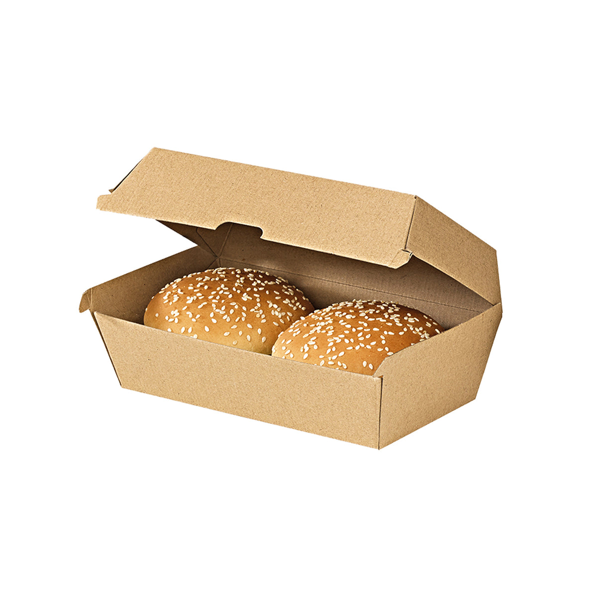 Kraft Corrugated Hamburger Clamshell Take Out Box 12oz- 8.9in x 4.9in ...