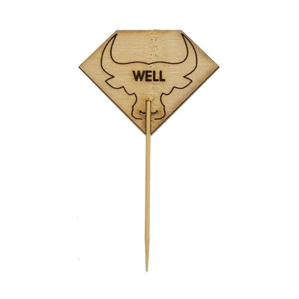 Diamond Shaped Steak Marker with Bull Head Well – Klover Sales